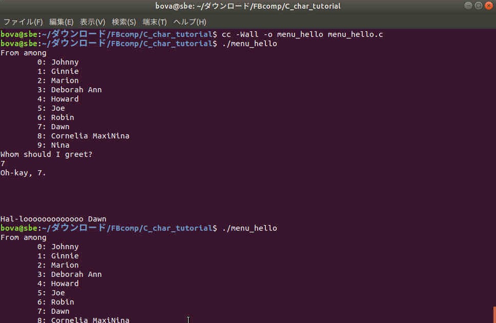 joel's programming fun: Personalizing Hello World -- Char Arrays, and ...