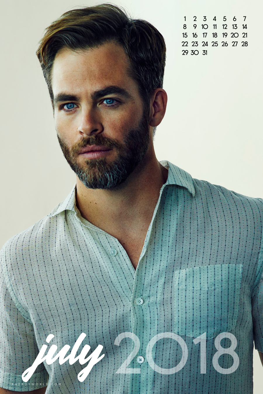 A Nerdy World: Hey July | 2018 Man Calendar