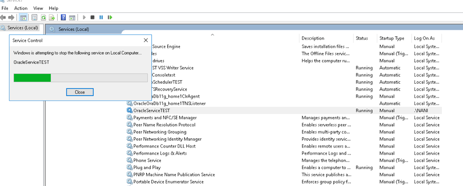 How To Stop And Start Oracle Database Services In Windows Server