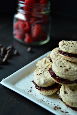 Mocha Raspberry Macarons