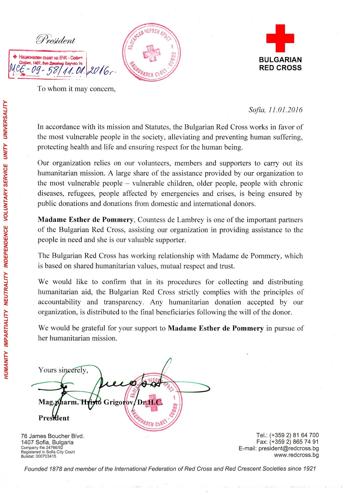 Esther de Pommery Foundation: 2018