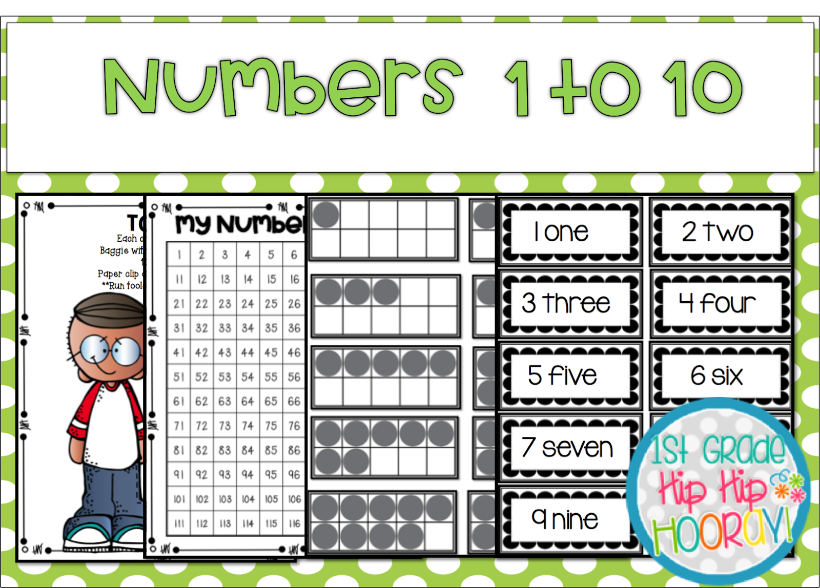 1st Grade Hip Hip Hooray!: Numbers 1 to 10...Tools and Games to Support ...