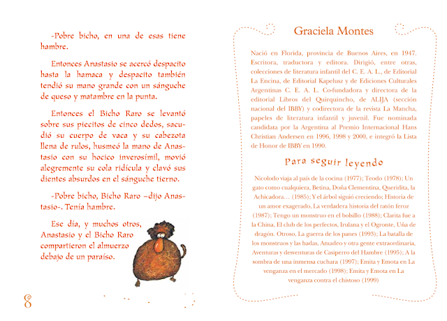 Biblioteca "Caloi" - Esc. 3 D.E. 4º: "Bicho raro" de Graciela Montes