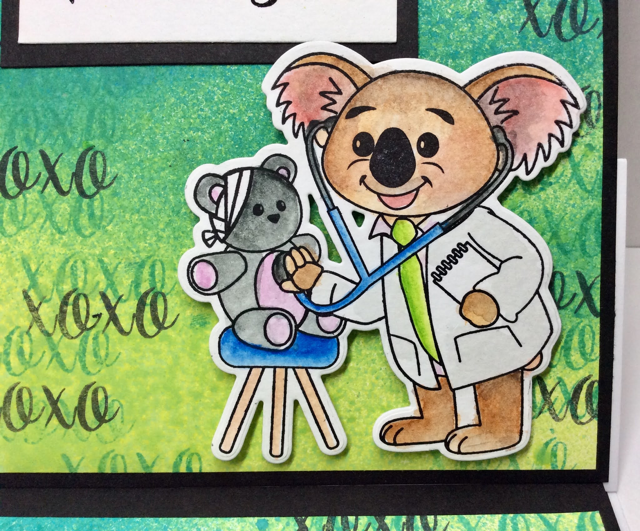 Isle of Crafty Creations: Doctor Koala Get Well Soon Easel Card