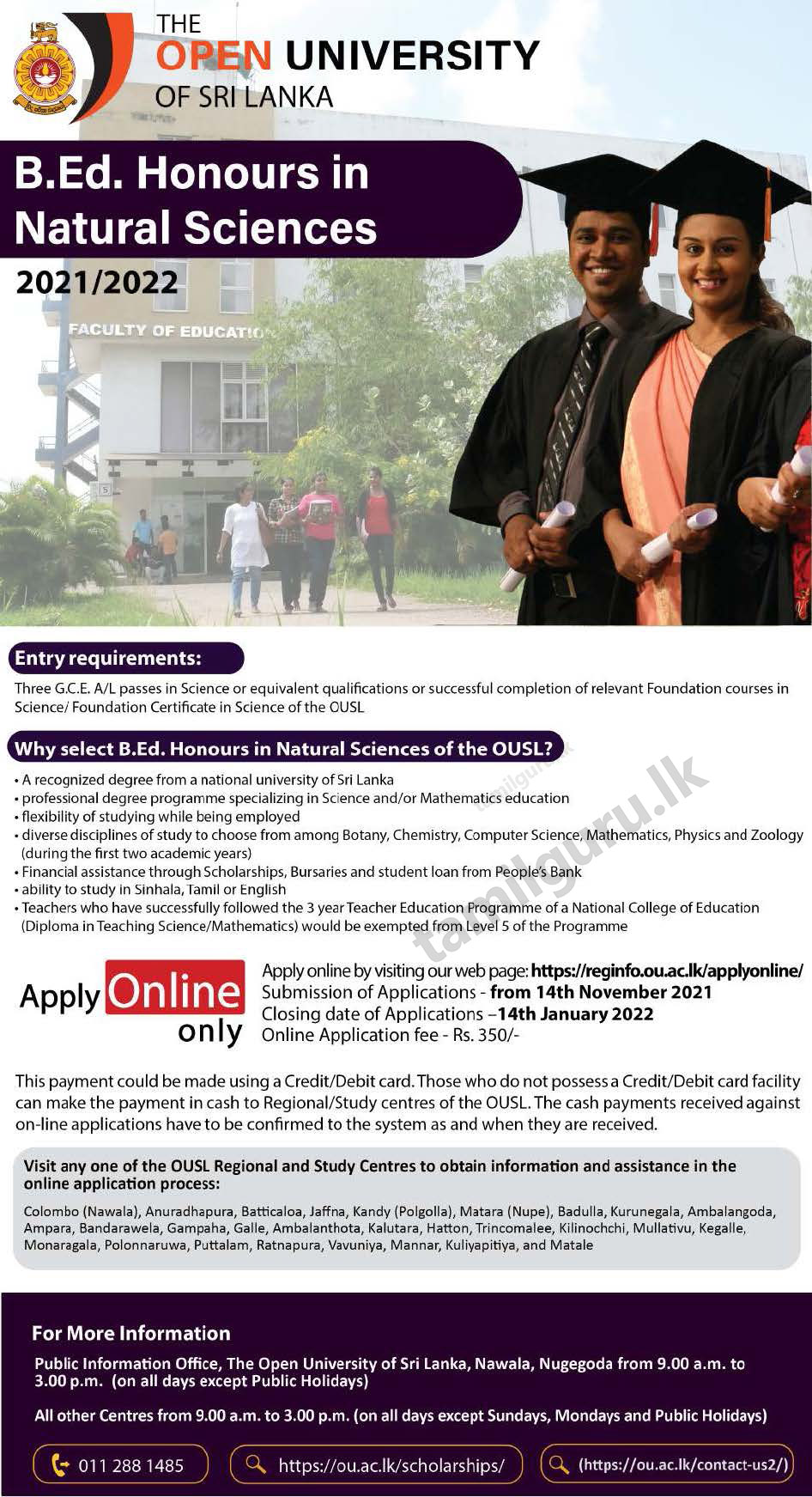 BEd in Natural Sciences Degree 2021/2022 - Open University