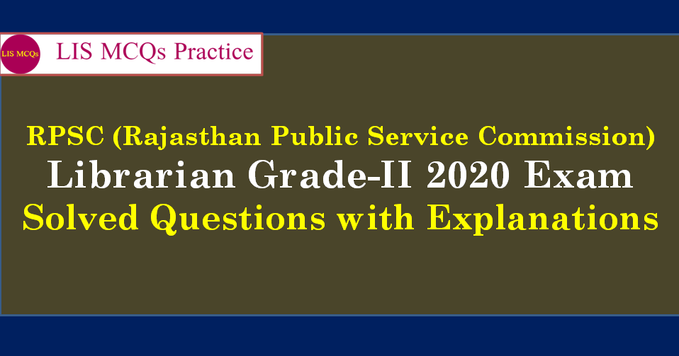 RPSC (Rajasthan Public Service Commission) Librarian Grade-II 2020 Exam ...