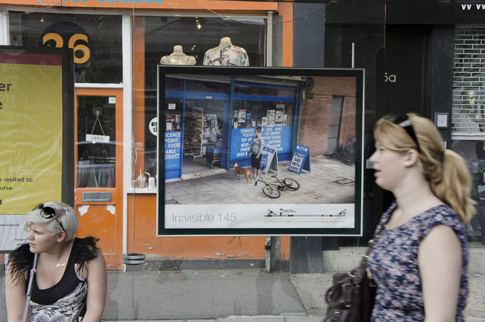 In Transit: Installation photos of Invisible exhibition on bus shelters