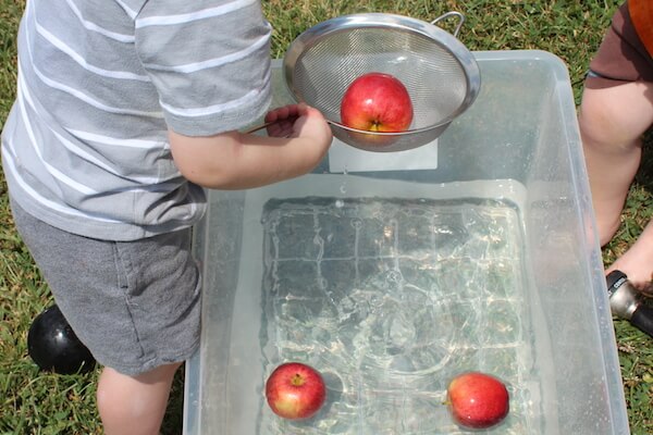 Bobbing for Apples for Toddlers | Sunny Day Family