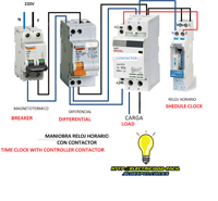 Esquemas eléctricos: time clock controller contactor