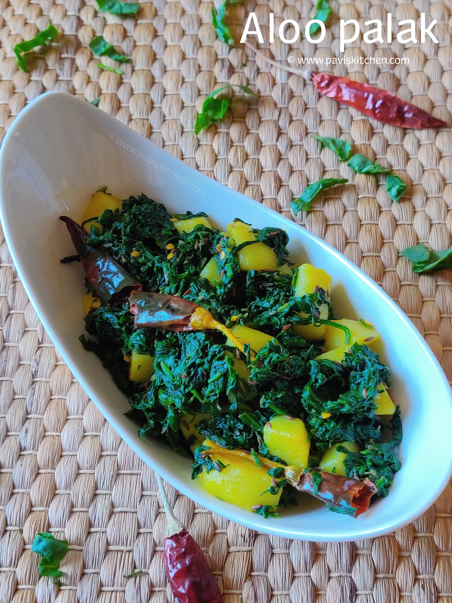 Aloo palak dry recipe | Punjabi saag aloo recipe | Potato spinach curry ...