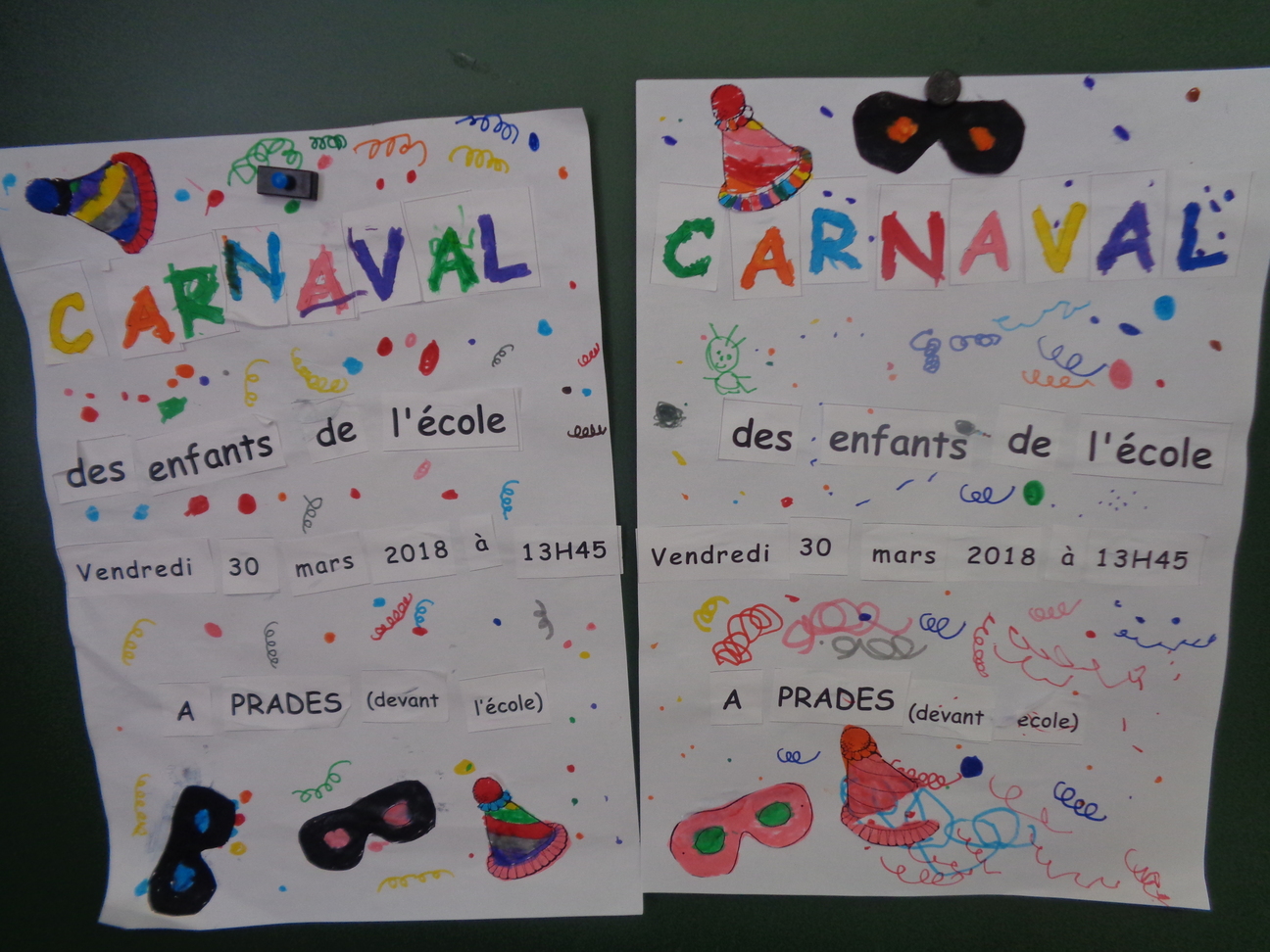 L'école de Prades: Le carnaval se prépare : réalisation d'affiches par ...