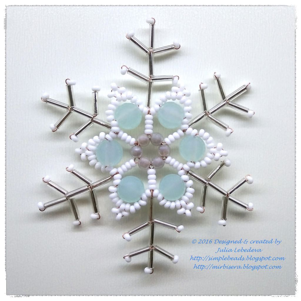 Beading for the very beginners: Beaded snowflake