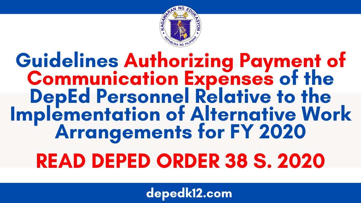 [Guidelines] Authorizing Payment of Communication Expenses of the DepEd ...