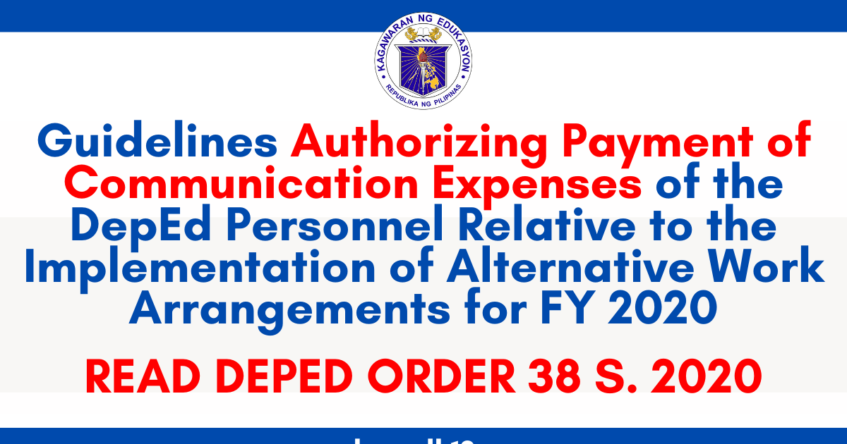 [Guidelines] Authorizing Payment of Communication Expenses of the DepEd ...