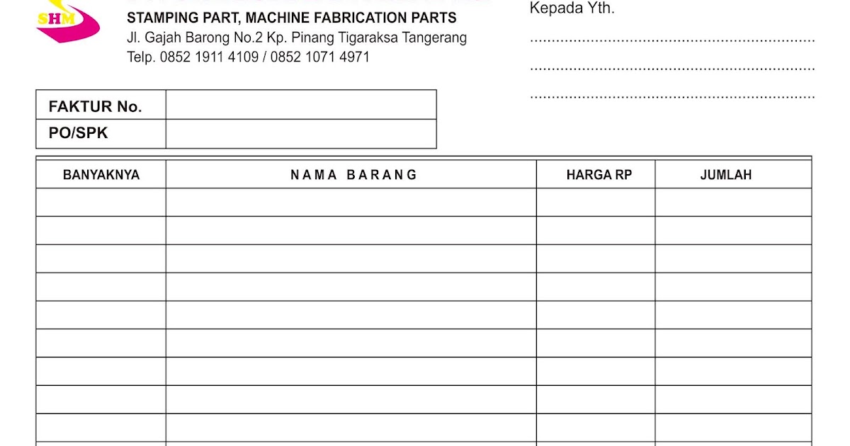 Contoh Nota : Contoh Desain Nota Penjualan Handphone Lengkap - Tips ...