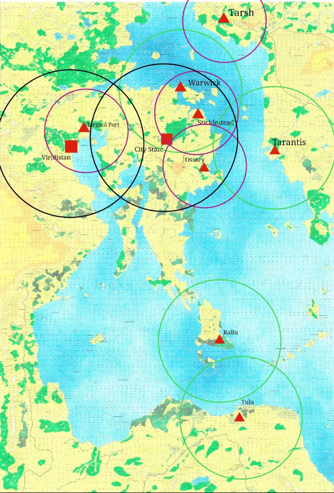 Alesmiter: WIlderlands Land Trade Radius and Political Boundaries