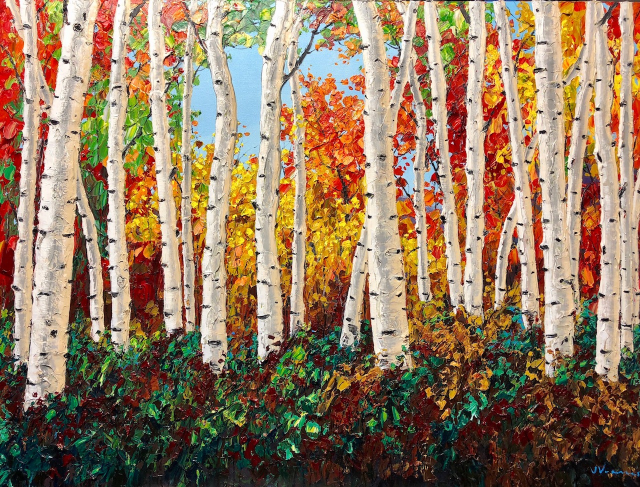 Aspen Paintings by Contemporary Aspen Artist Jennifer Vranes, Birch ...
