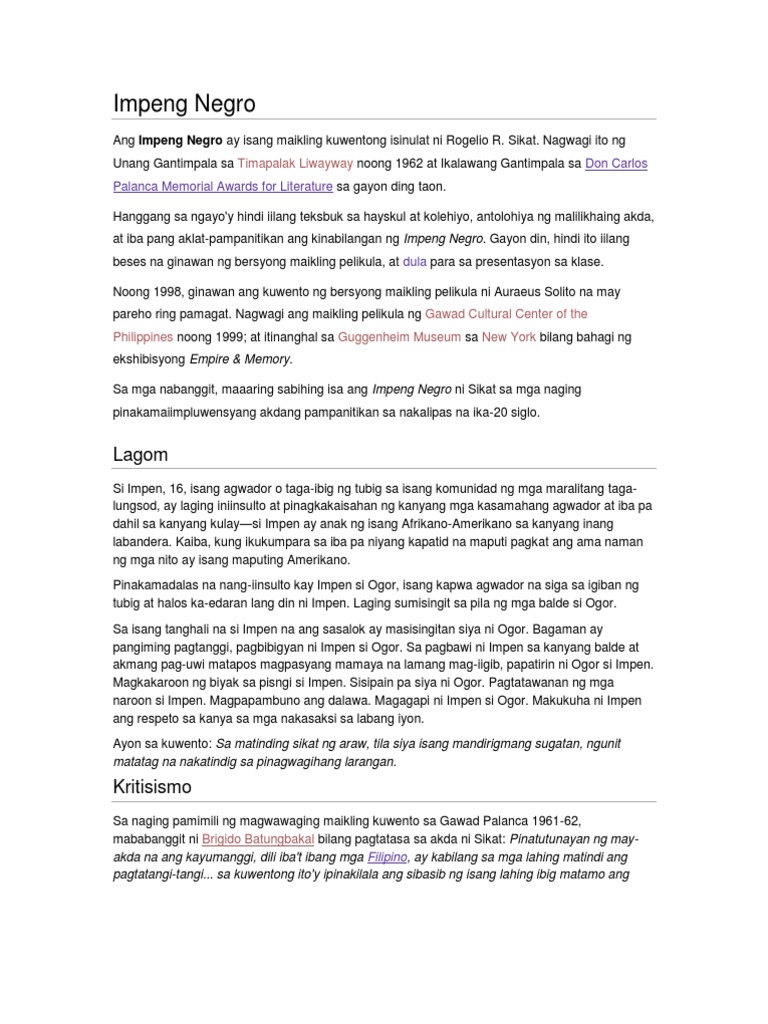 impeng negr - philippin news collections