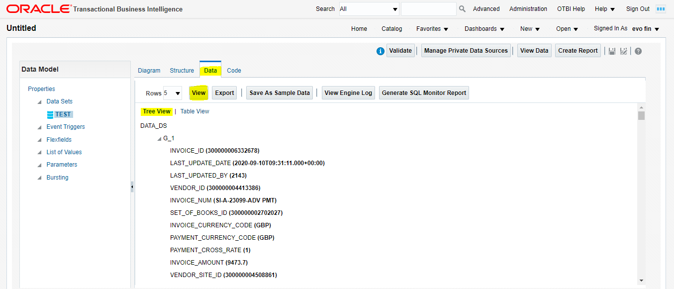 Oracle Application: Oracle Fusion BIP Report: How to Create Data Model ...
