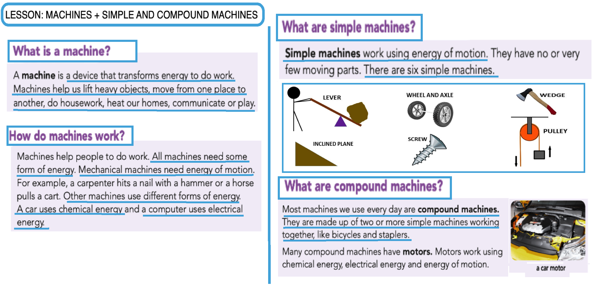 Blog de 3º de Primaria: NATURAL SCIENCE - UNIT: MACHINES - LESSON ...