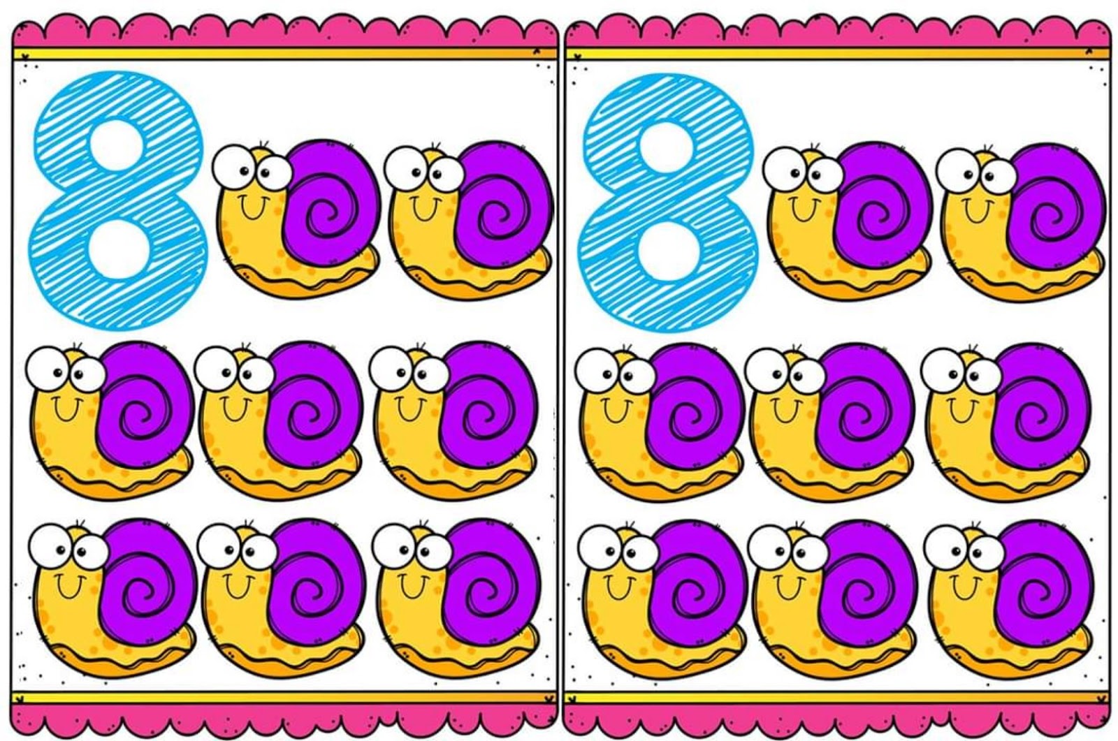 Números Cards coloridos e ilustrados para trabalhar a relação número e ...