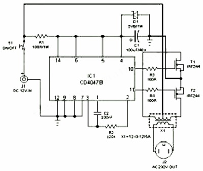 Skema Rangkaian Inverter Tenaga Surya / Matahari