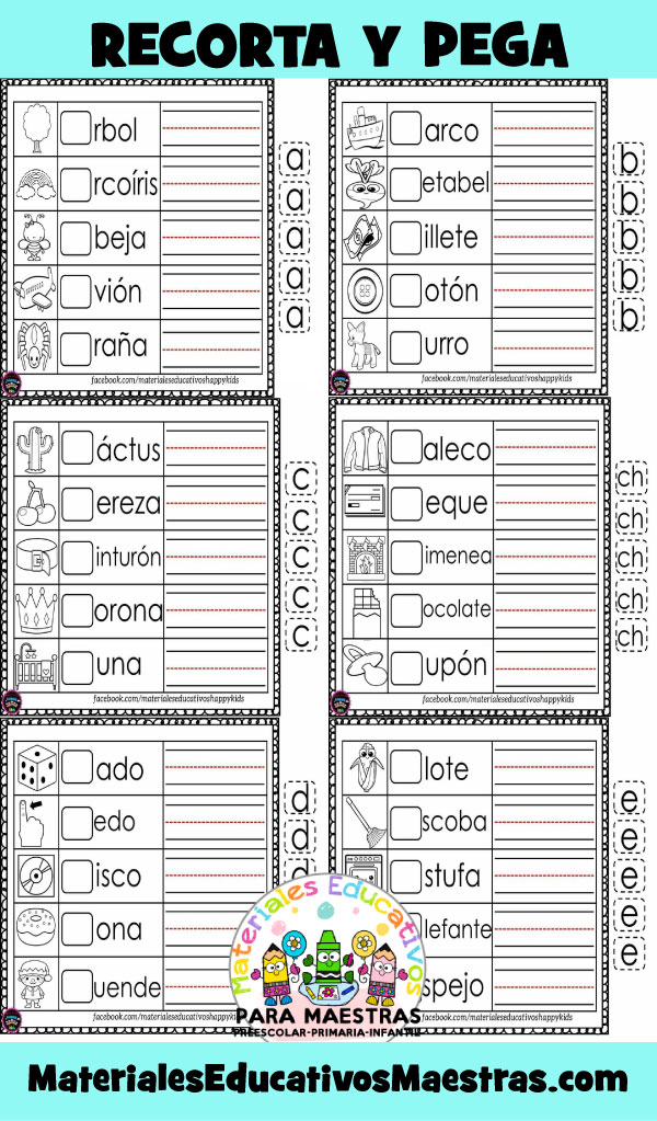 Recorta y Pega el Abecedario | Materiales Educativos para Maestras