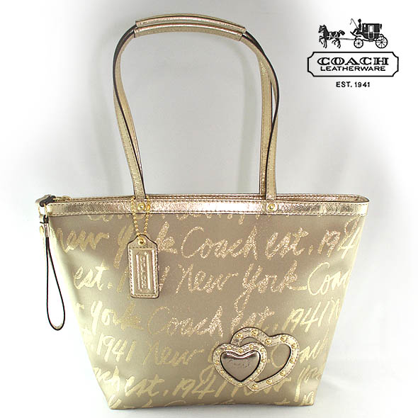 Coach Signature New York Script Logo Tote 17097