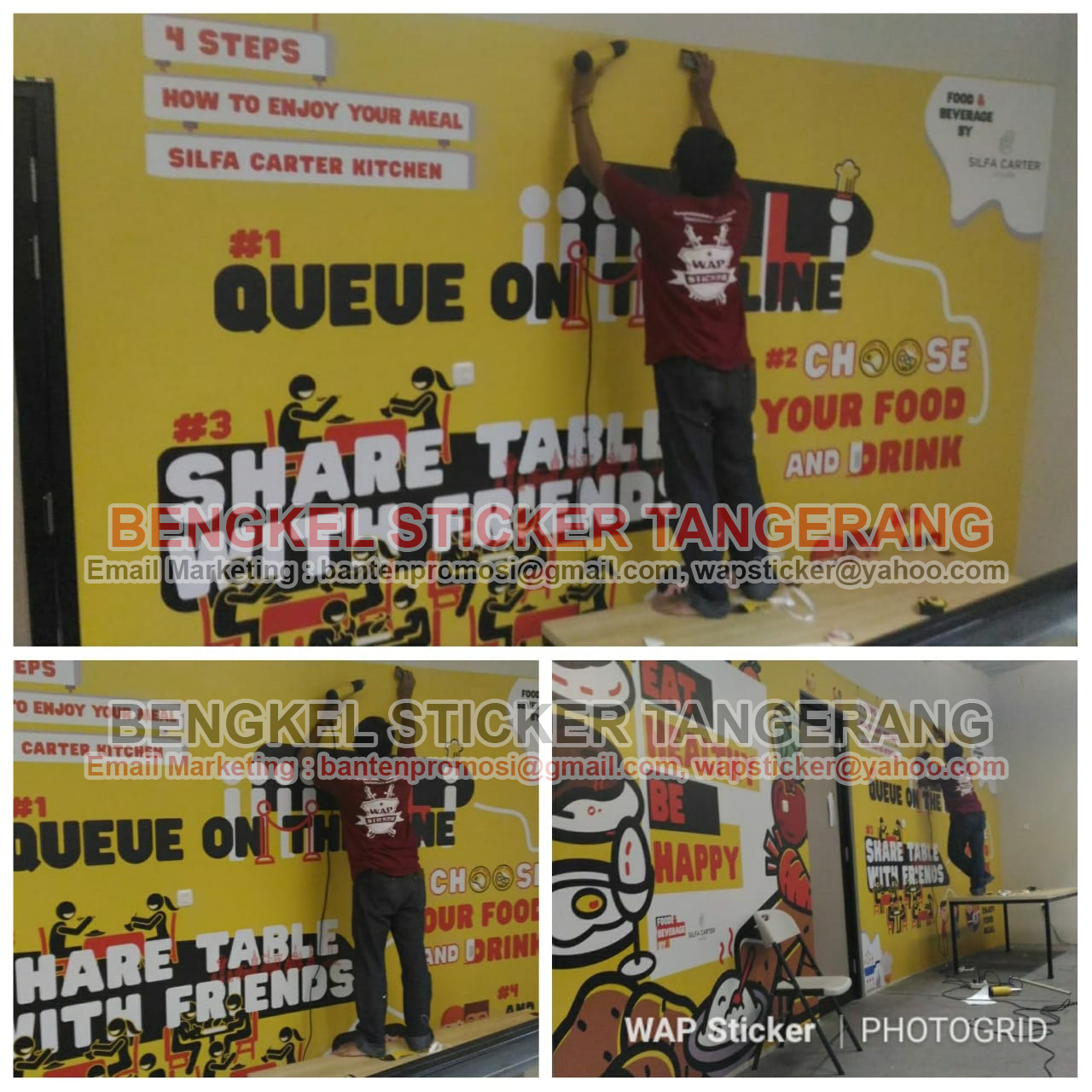 Wall Sticker Dinding: Pasang Wallsticker Dinding Kafe Resto