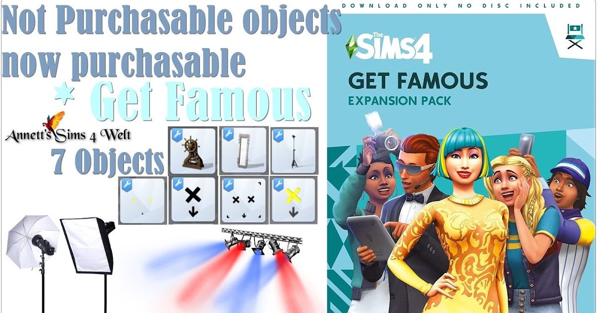 Annett's Sims 4 Welt: Not Purchasable objects now purchasable * Get Famous