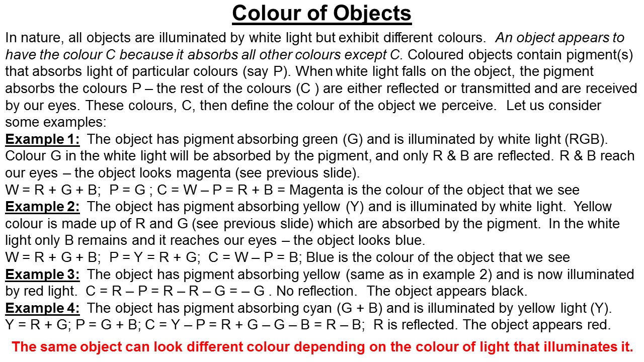 ektalks: Colour of Objects: Visible Light Spectrum; Primary Colours ...