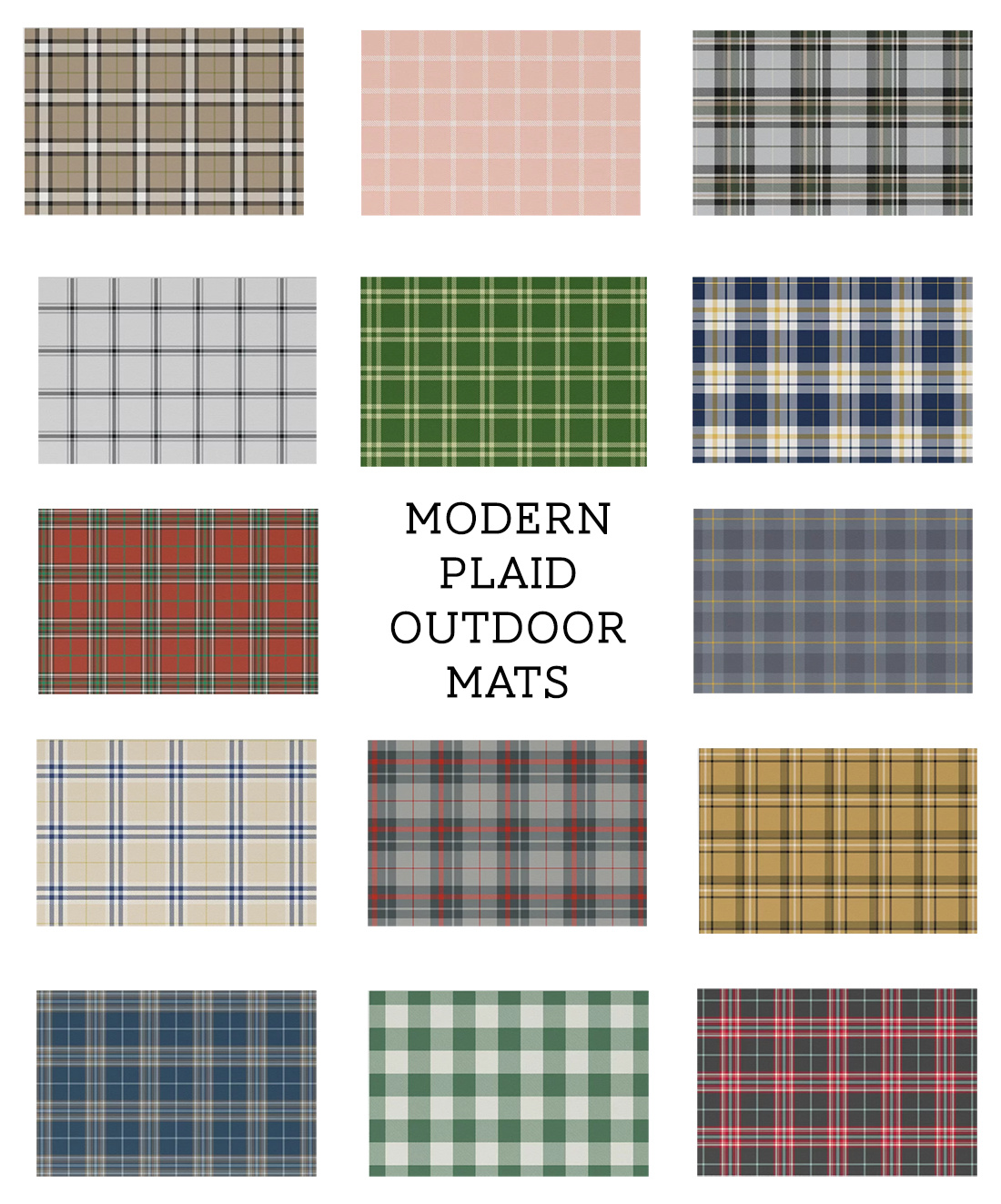 Modern Plaid Outdoor Mats (Designed by Me!) - Rambling Renovators