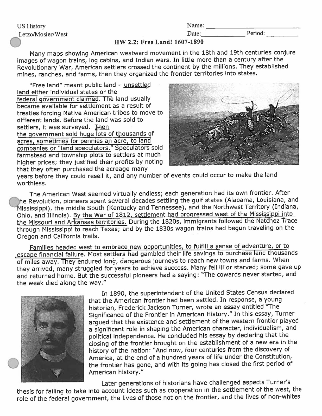 Mr. E's U.S. History and Black History Page: Unit 2 - Westward Expansion