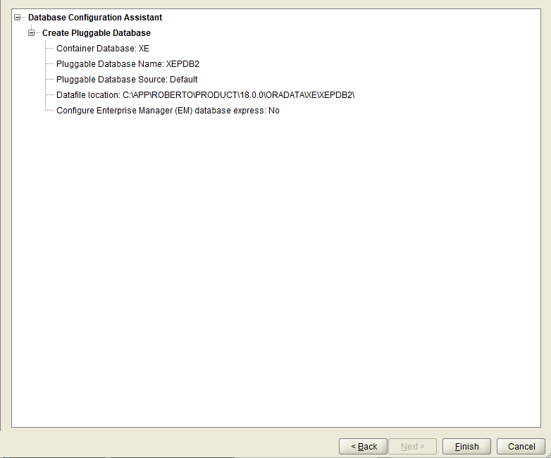 Crear una base de datos de conexión(Pluggable Database) con el ...