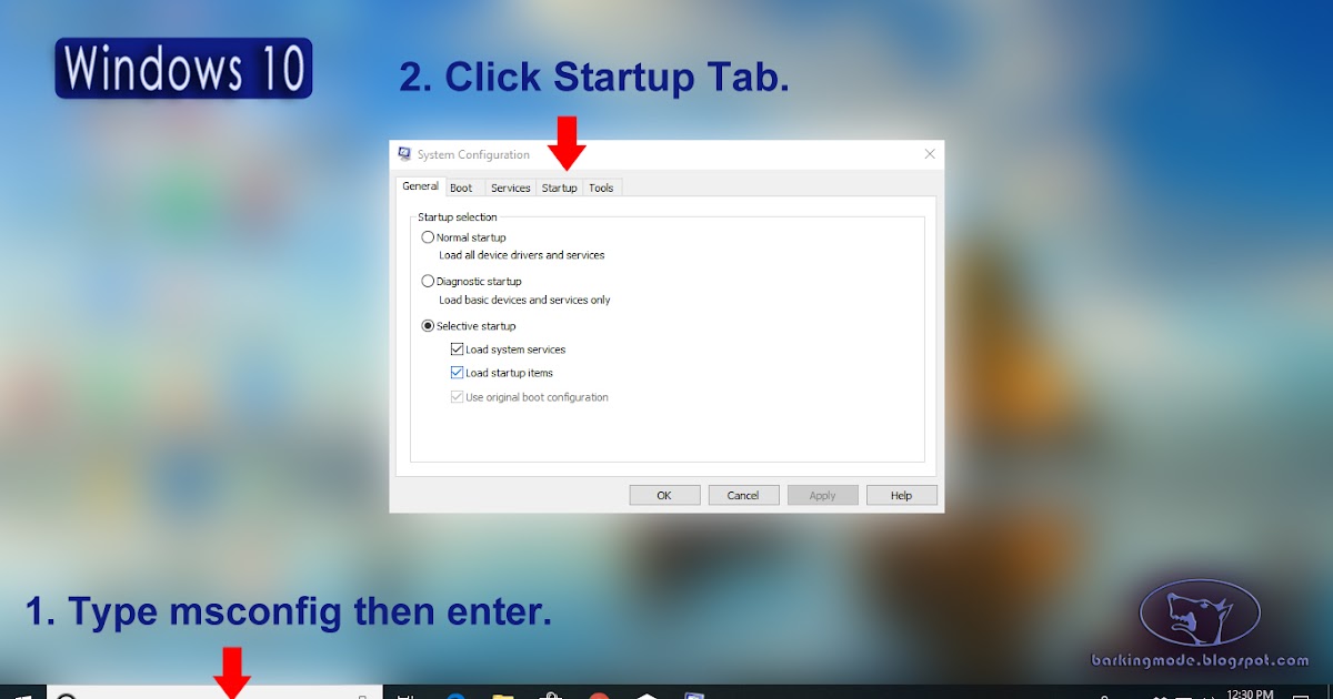 How to configure or disable start-up files in windows 10.