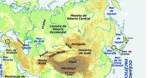 Blog de Sociales del Colegio École: Tema 2. El relieve de Asia