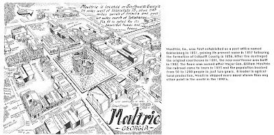 The Barthet Gallery: Moultrie, GA Pictorial Map