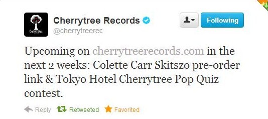 Tokio Hotel always By your side: Cherrytree Records (14.10.2012): Tokio ...