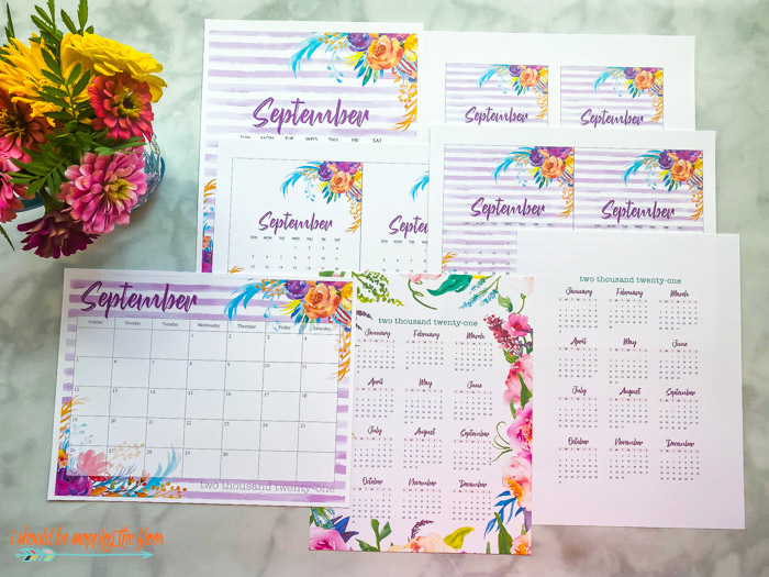 Free September Calendar Printable | i should be mopping the floor