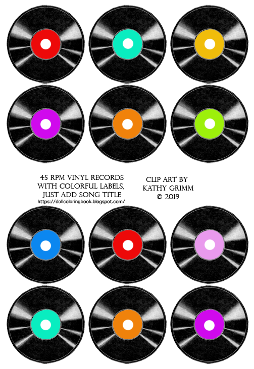 Vinyl Clip Art Records for Doll Crafts | The Doll Coloring Book