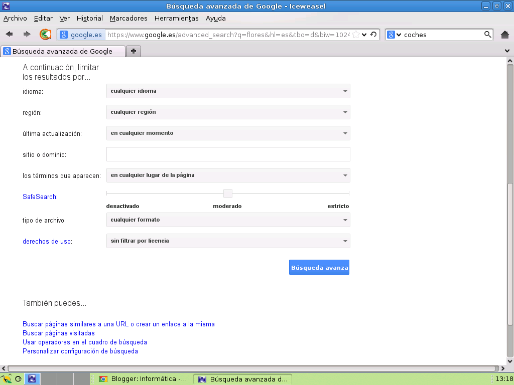 Informática : Búsquedas avanzadas en Google. Informática : Búsquedas avanzadas en Google.