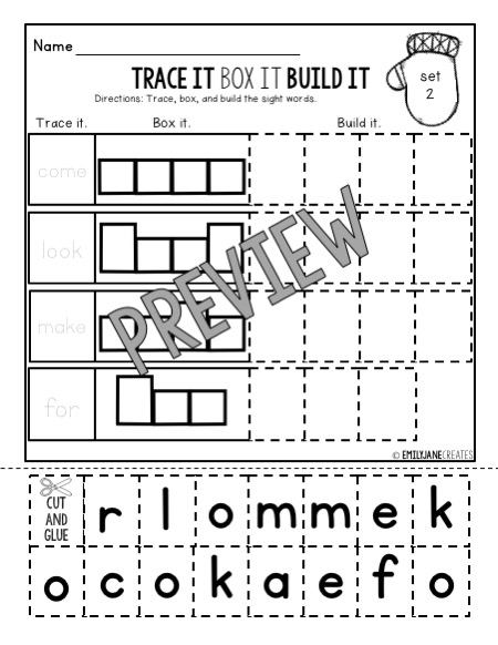 Emily Jane Creates: JANUARY NO PREP KINDERGARTEN PACKET-OVER 100 PAGES!