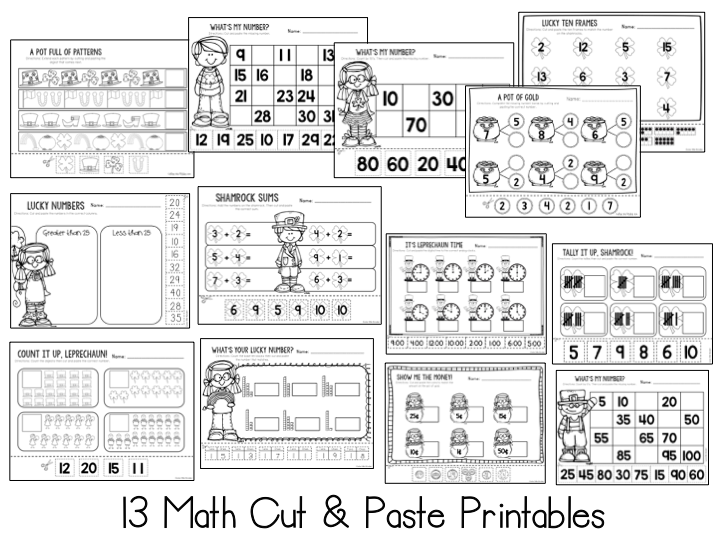 March Cut & Paste Printable Pack and a Freebie! | Color Me Kinder