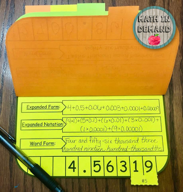 Math in Demand: Place Value Chart Flipbook