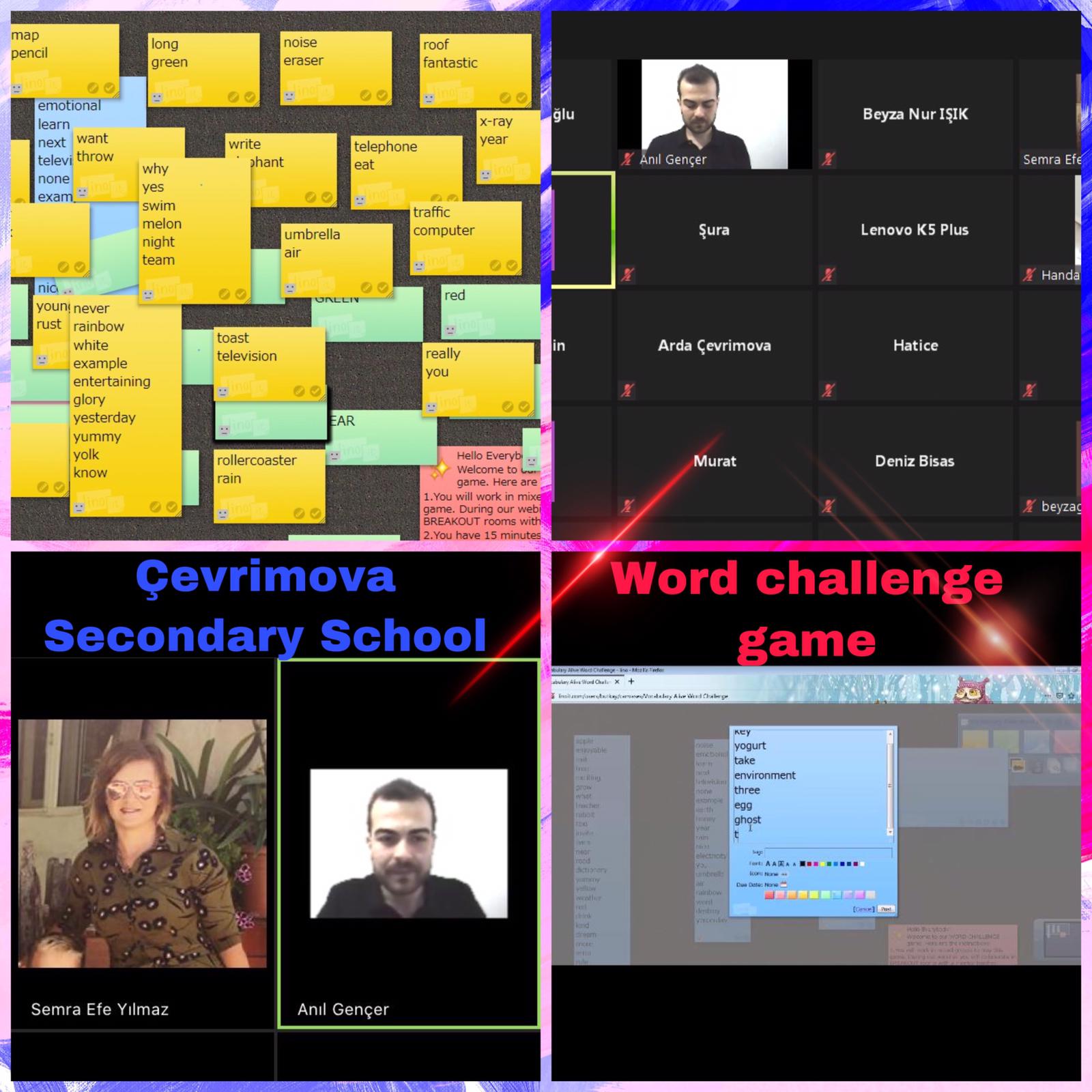 Çevrimova Secondary School / Word Challange Game