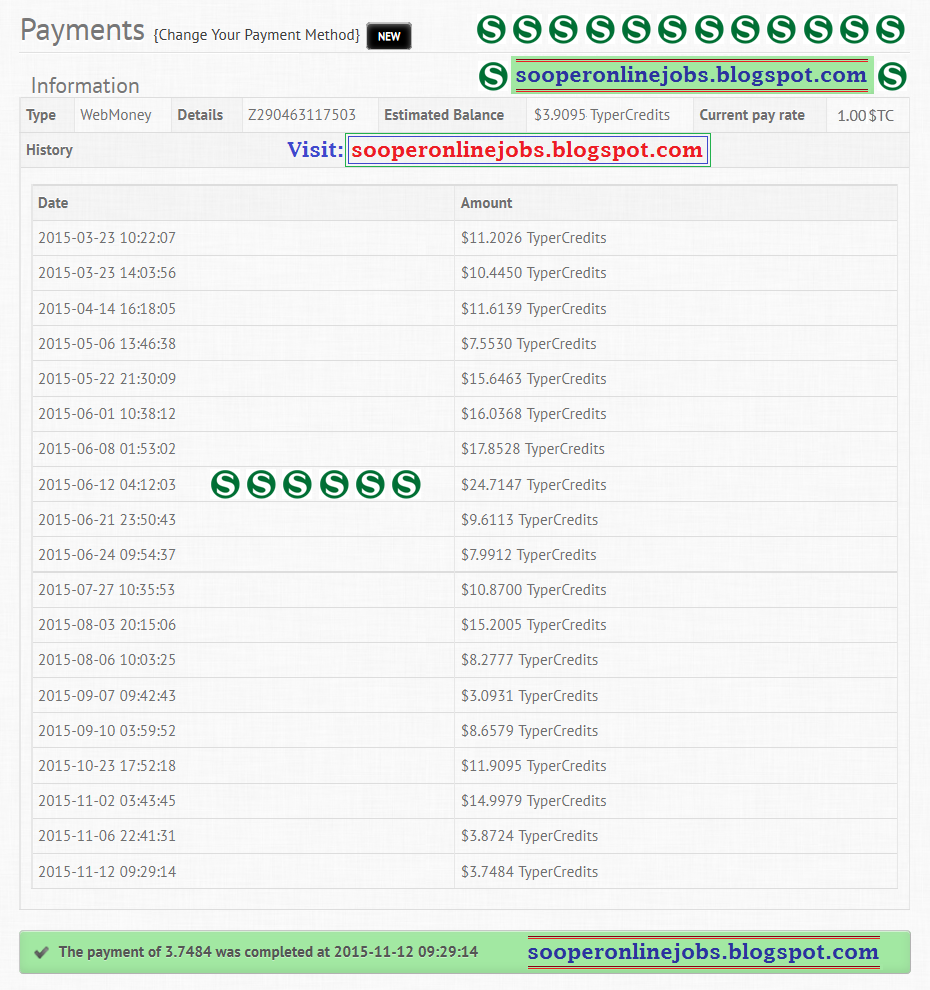 MegaTypers Payment Proof ~ Free Online Work At Home