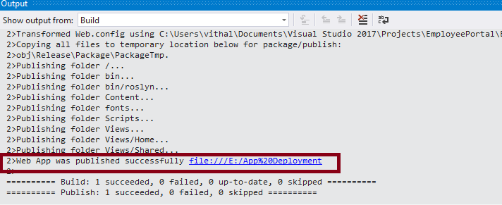 Publishing Asp Mvc Application Using File System