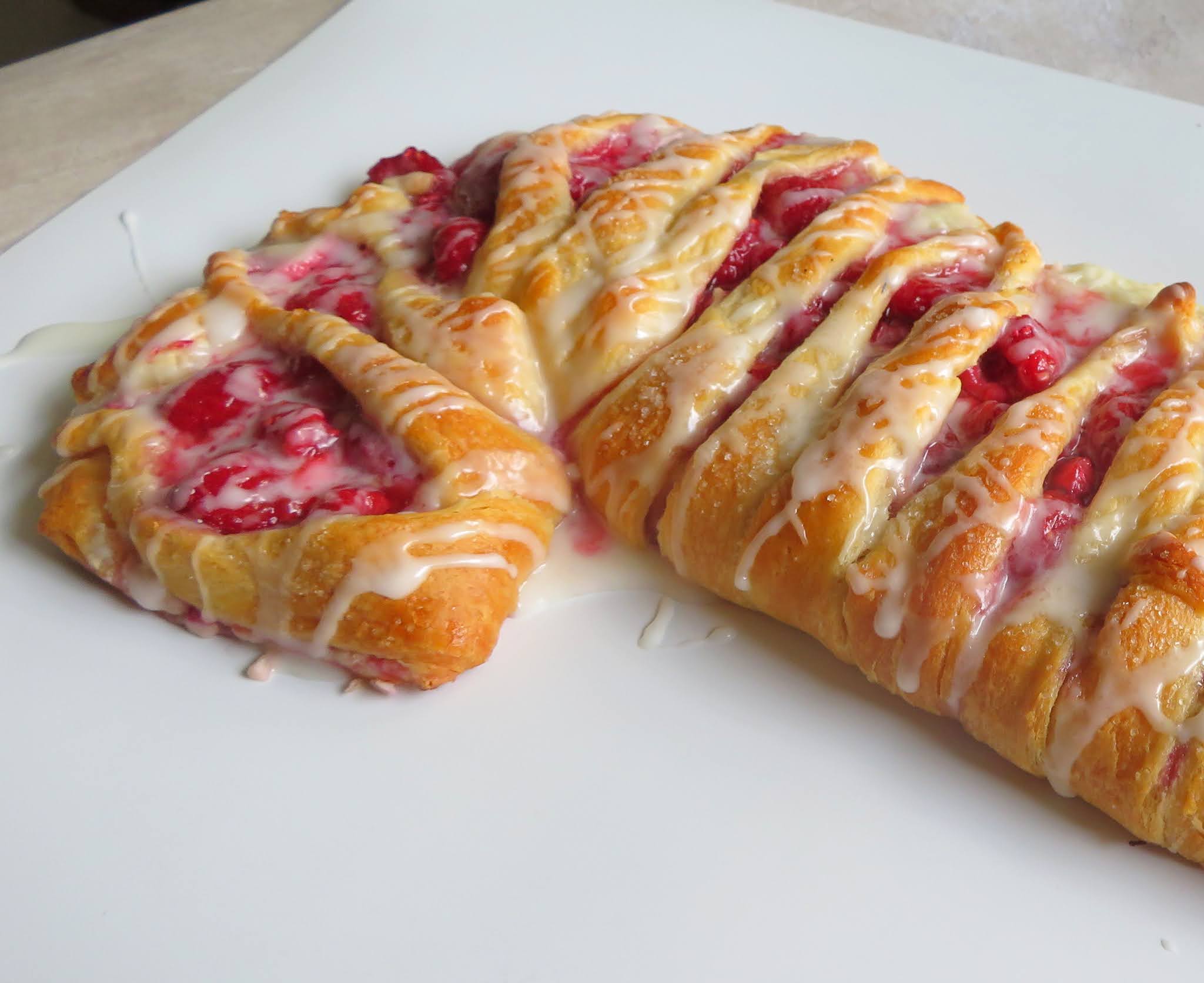 Raspberry Candy Cane Danish | The English Kitchen