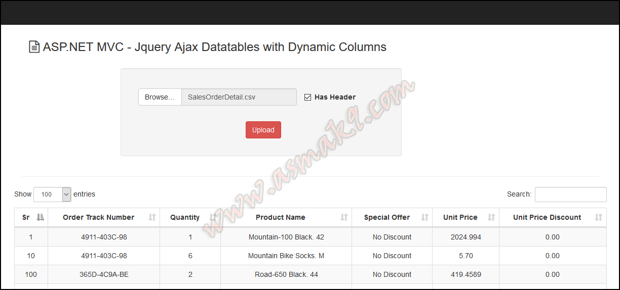 ASP.NET MVC: Jquery Ajax Datatables with Dynamic Columns - Asma's Blog