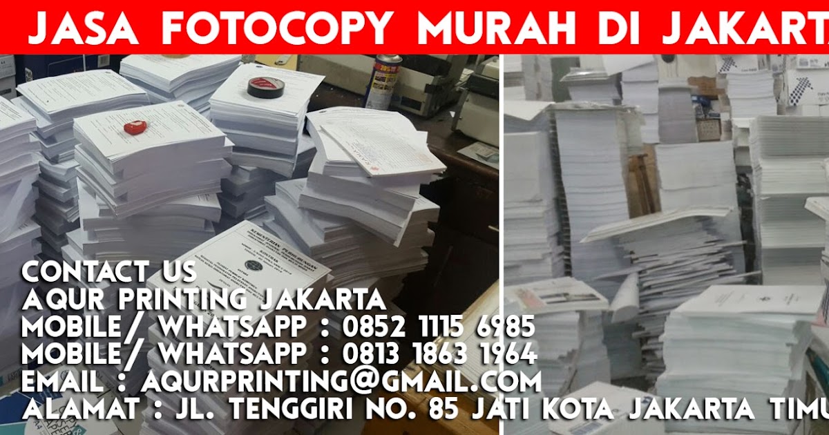Jasa Fotocopy Buku Murah Jakarta: Tempat Fotokopi Murah 24 Jam di Jakarta Timur